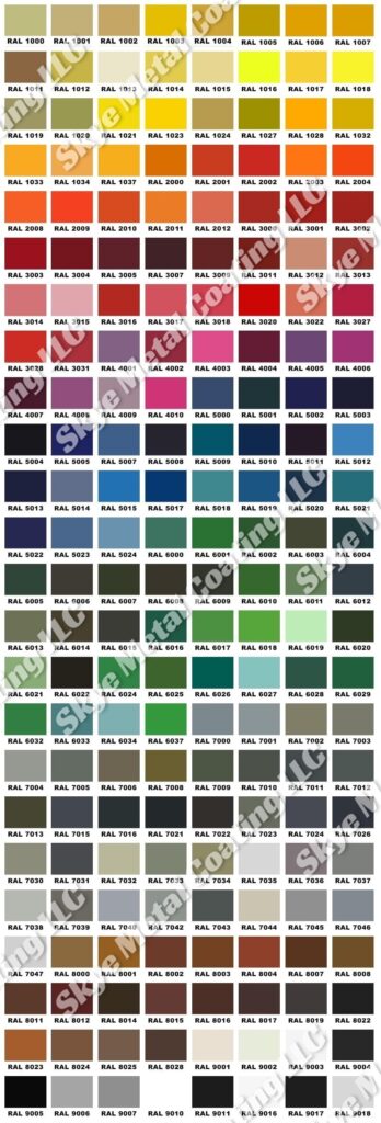 RAL Color Chart 🌈 Powder Coating By Skye Metal Coating LLC